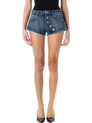 Jean Paul Gaultier Button-detailed Mini Shorts - Blue