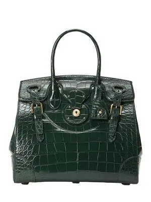 Ralph Lauren Alligator Leather Ricky 33 Top-handle Bag - Green