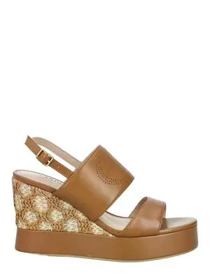 Liu Jo Braided Wedge Sandals - Brown