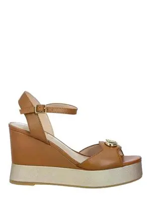 Liu Jo 100mm Wedge Platform Sandals - Brown