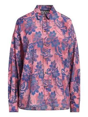 Versace VERSACE JEANS COUTURE Floral Print Crepe Shirt Fuchsia