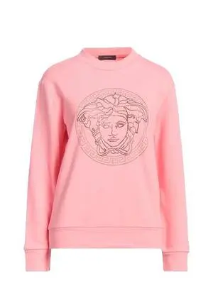 Versace Cotton Sweatshirt With Appliqués - Salmon Pink
