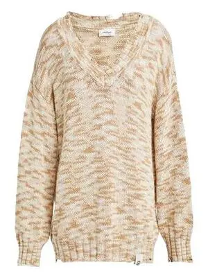 OTTOD'AME Knitted Cotton Sweater - Beige