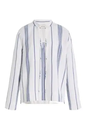 Matteau Striped Cotton Top - White