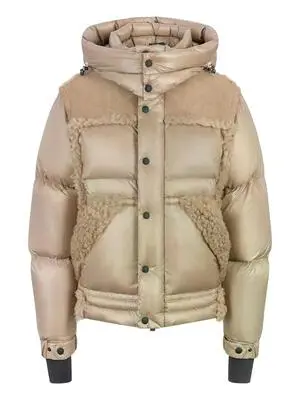 Moncler Shearling-trimmed Puffer Jacket - Brown