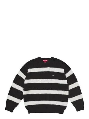 Supreme Loose Gauge Stripe Small Box Sweater - Black