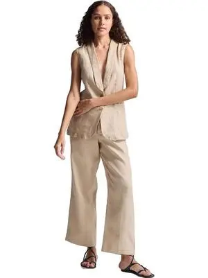 REISTOR Sleeveless Hemp Jacket Set - Neutral