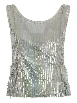 Alberta Ferretti Sequinned Top - Grey