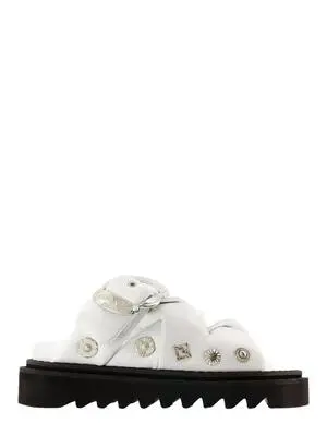 Toga Studded Platform Slides - White