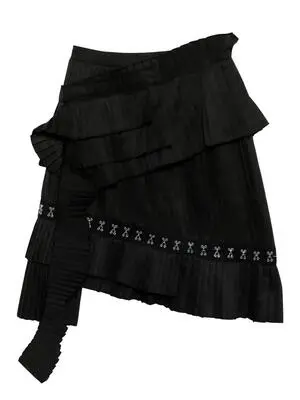 Rokh Broken Pleated Skirt - Black