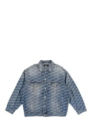 Balenciaga All-over Bb Monogram Denim Jacket - Blue