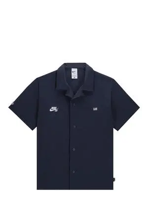 Nike Sb Team Usa Short-sleeve Button-up Bowler Shirt 'obsidian/white - Blue