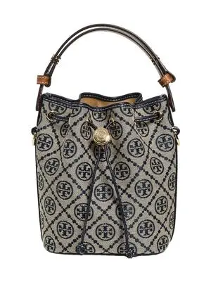 Tory Burch T Monogram Mini Bucket Bag - Tory Navy