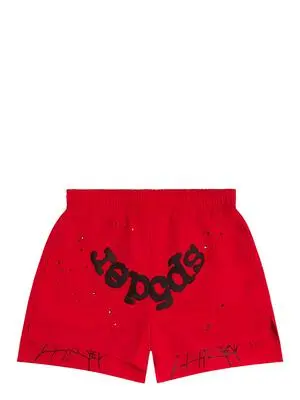 SP5DER Sp5der OG Web Double Layer Shorts Red