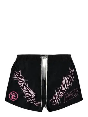 HELLSTAR Waxed Nylon Athletic Shorts - Black