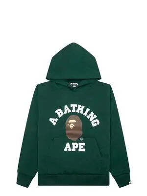 A BATHING APE College Puffy Relaxed Fit Pullover Hoodie - Green