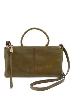 Hobo Sable Leather Crossbody Bag - Olive Veil