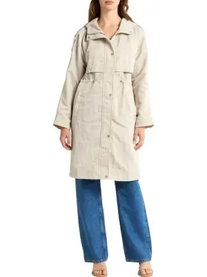 Avec Les Filles Hooded Utility Jacket - Cement