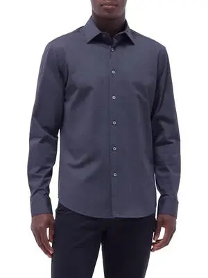 BUGATCHI Jimmy Ooohcotton® Herringbone Button-up Shirt