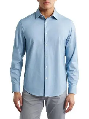 Bugatchi Jimmy Ooohcotton® Solid Button-up Shirt Air Blue