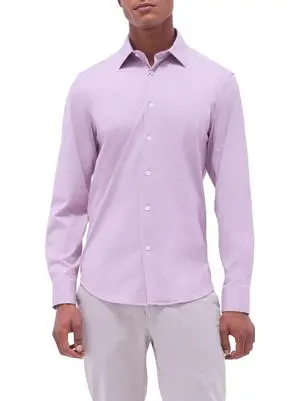 Bugatchi Jimmy Ooohcotton® Solid Button-up Shirt Dusty Pink