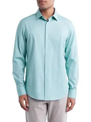Bugatchi Jimmy Ooohcotton® Solid Button-up Shirt Menthol
