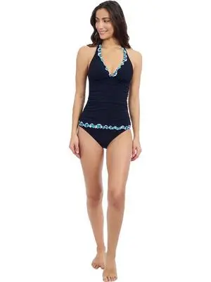 GOTTEX Bachata Tricolored Halter Tankini - Black