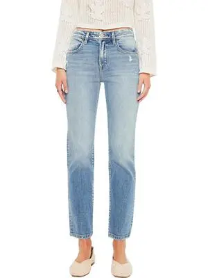 KANCAN Ellie High Rise Straight Jeans - Medium Wash