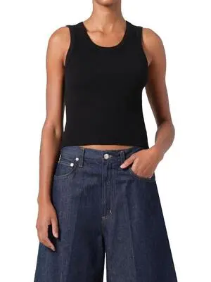 AGOLDE Poppy Shrunken Rib Tank - Black