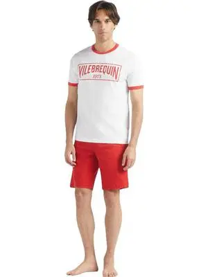 Vilebrequin Bicolor Logo Light Jersey Cotton T-shirt - Coquelicot