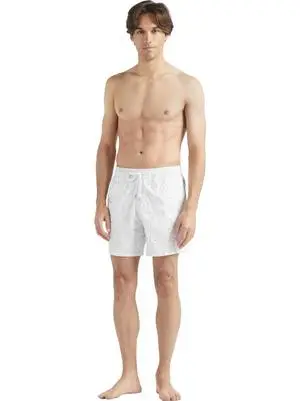 Vilebrequin Jacquard Ronde Des Tortues Swim Trunks - Off White