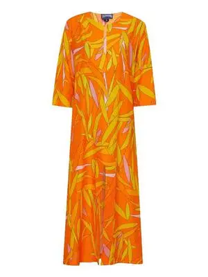 Vilebrequin Madrague Cotton And Silk Kaftan - Abricot