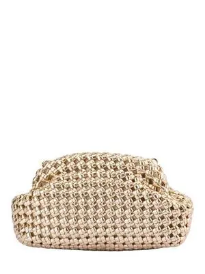 OLGA BERG Everly Handwoven Frame Clutch - Gold