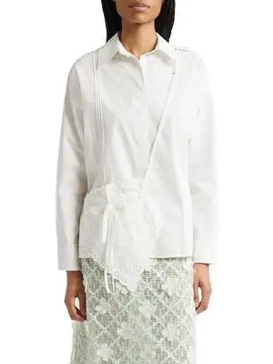 SIEDRES Arbena Button-up Shirt With Removable Crossbody Pouch - White