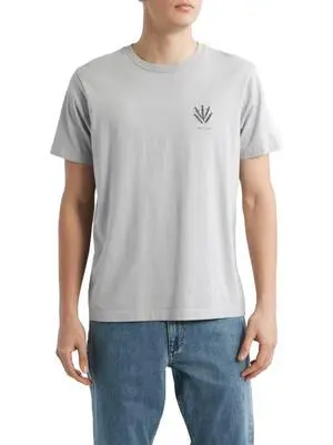 Rag & Bone Dagger Embroidered Cotton Graphic T-shirt - Washed Light Grey