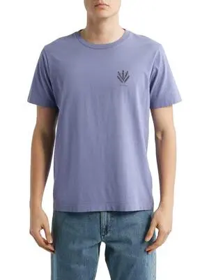 Rag & Bone Dagger Embroidered Cotton Graphic T-shirt - Washed Purple