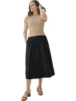 PACT Pact Organic Cotton Lightweight Button Skirt Black