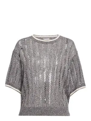 BRUNELLO CUCINELLI Brunello Cucinelli Micro Sequined Linen Sweater