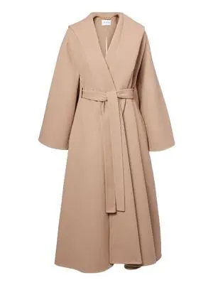 Alaïa Wool And Cashmere Wrap Coat - Beige
