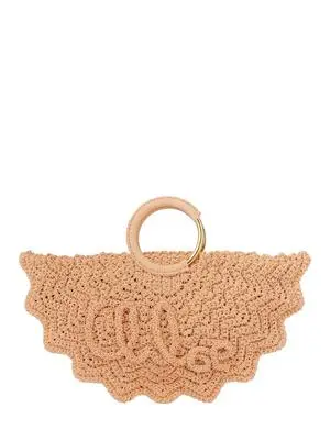 Chloé Paravent Small Crochet Tote - Pink