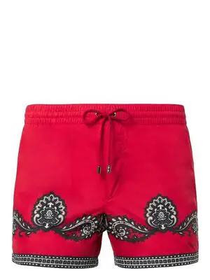 Dolce & Gabbana Printed Swim Trunks - Red
