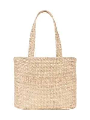 JIMMY CHOO Beach Medium Embroidered Tote - Gold