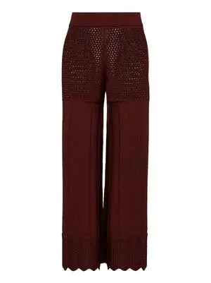 ERES Récit Open-knit Wide-leg Pants - Red