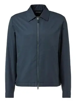 Zegna Leather-trimmed Blouson - Blue