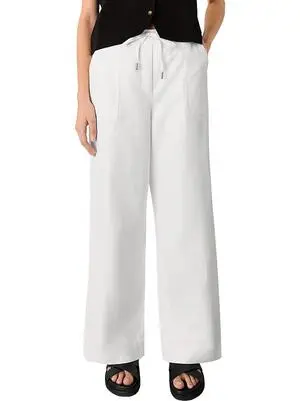 Whistles Leona Drawstring Waist Trousers - White