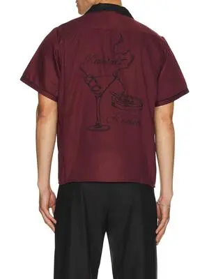 MIDNIGHT RODEO Bowler Shirt In Burgundy - Cherry