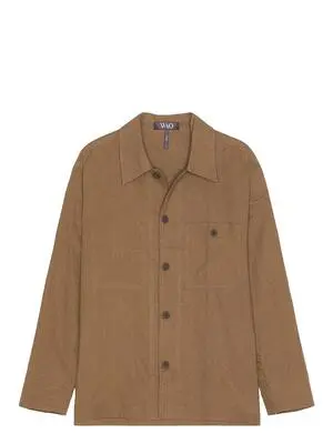 WAO The Linen Shirt Jacket In Cream - Brown