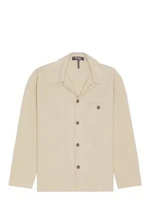 WAO The Linen Shirt Jacket In Cream - Light Beige
