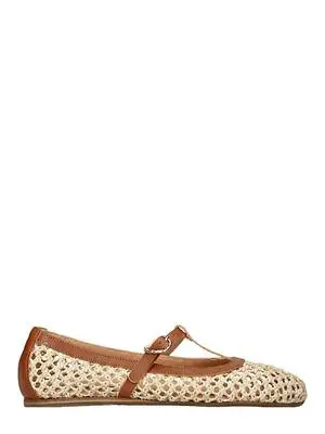 ANCIENT GREEK SANDALS Aerati Raffia And Leather Ballet Flats - Beige