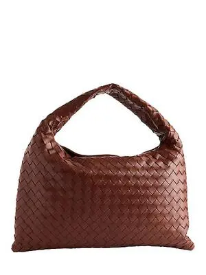 Bottega Veneta Hop Small Leather Shoulder Bag Sapele-muse Brass